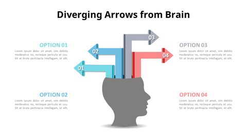 Diverging Arrows List Diagram|Process