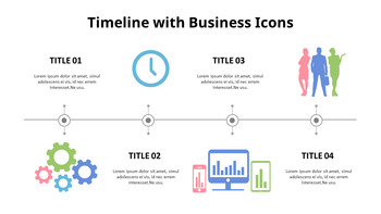 Timeline Process with Icons|Diagram