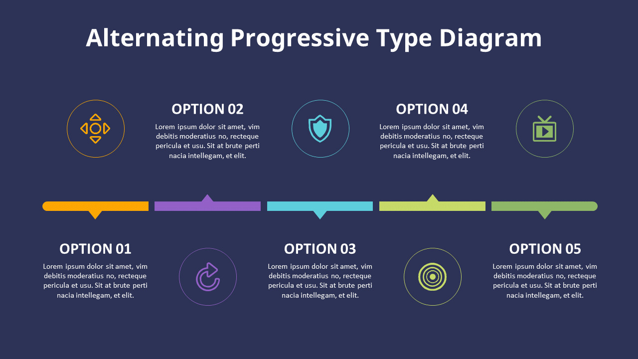 Timeline Process with Icons|Diagram