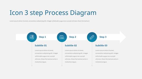 Icon 3step Process Diagram Template|Business|Single Slides