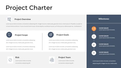Project Charter PowerPoint Layout|Financials|Single Slides
