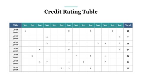 Credit Rating Table Presentation Slides|Financials|Single