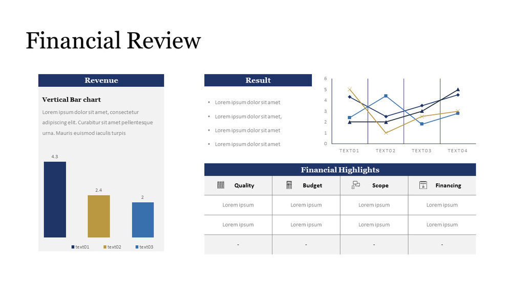Financial Review with Chart Single Deck|Financials|Slides
