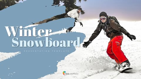 Winter Snowboard powerpoint slide design|Lifestyle|Templates