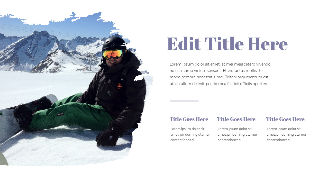 Winter Snowboard powerpoint slide design|Lifestyle|Templates