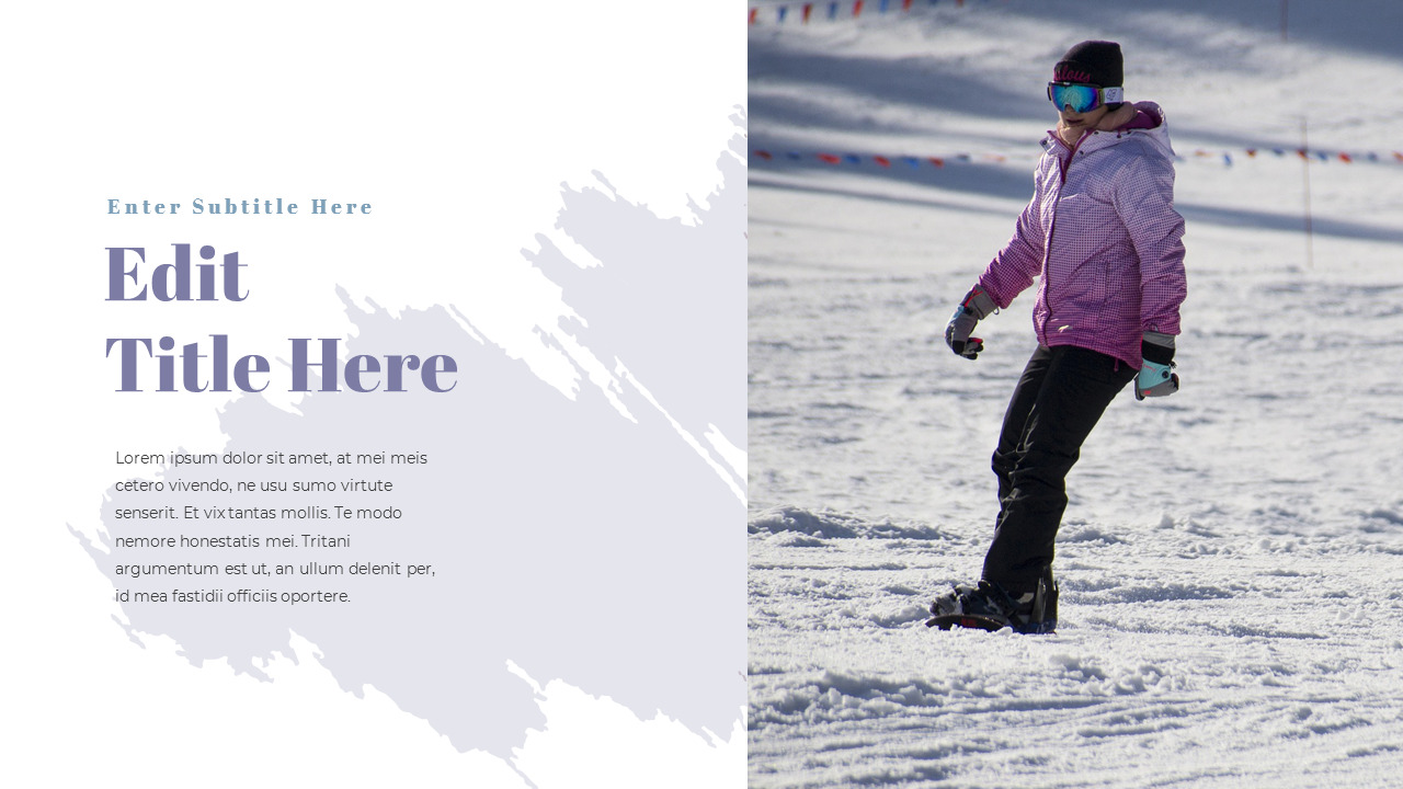Winter Snowboard powerpoint slide design|Lifestyle|Templates