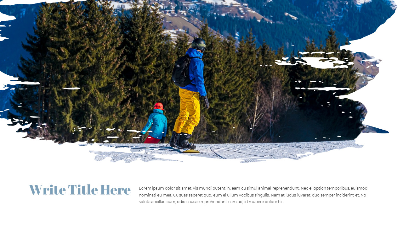 Winter Snowboard powerpoint slide design|Lifestyle|Templates