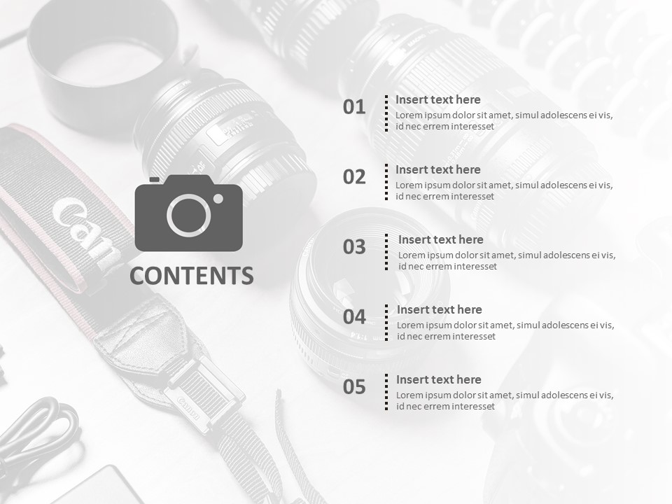 Free PPT Sample - Camera Equipment