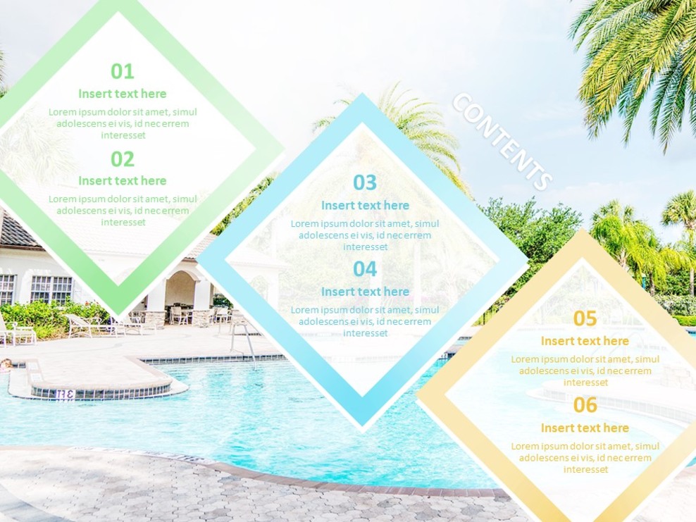Swimming Pool in the Resort - Free PPT Template