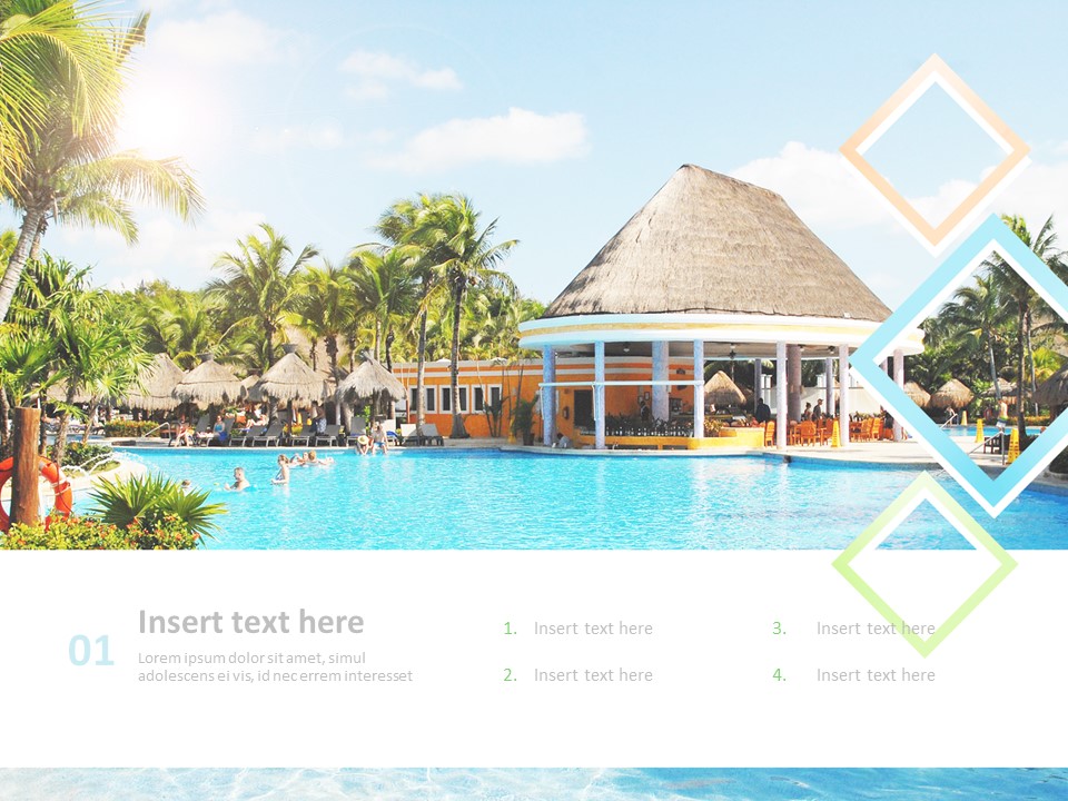 Swimming Pool in the Resort - Free PPT Template