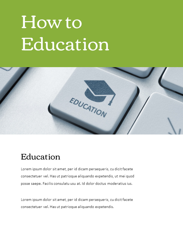 Online education PowerPoint Table of Contents
