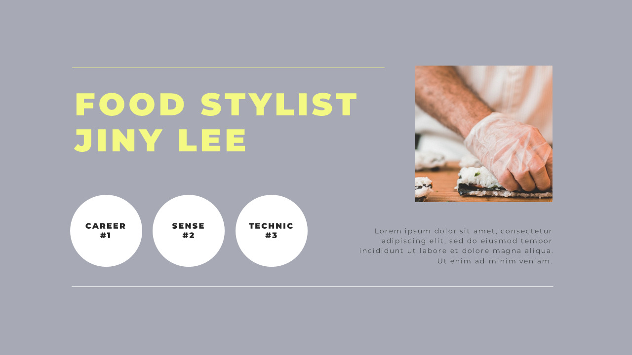Food Stylist Portfolio Simple Templates Design