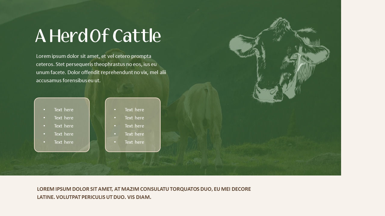 Vaca Diapositiva PPT|Estilo de vida|Plantillas