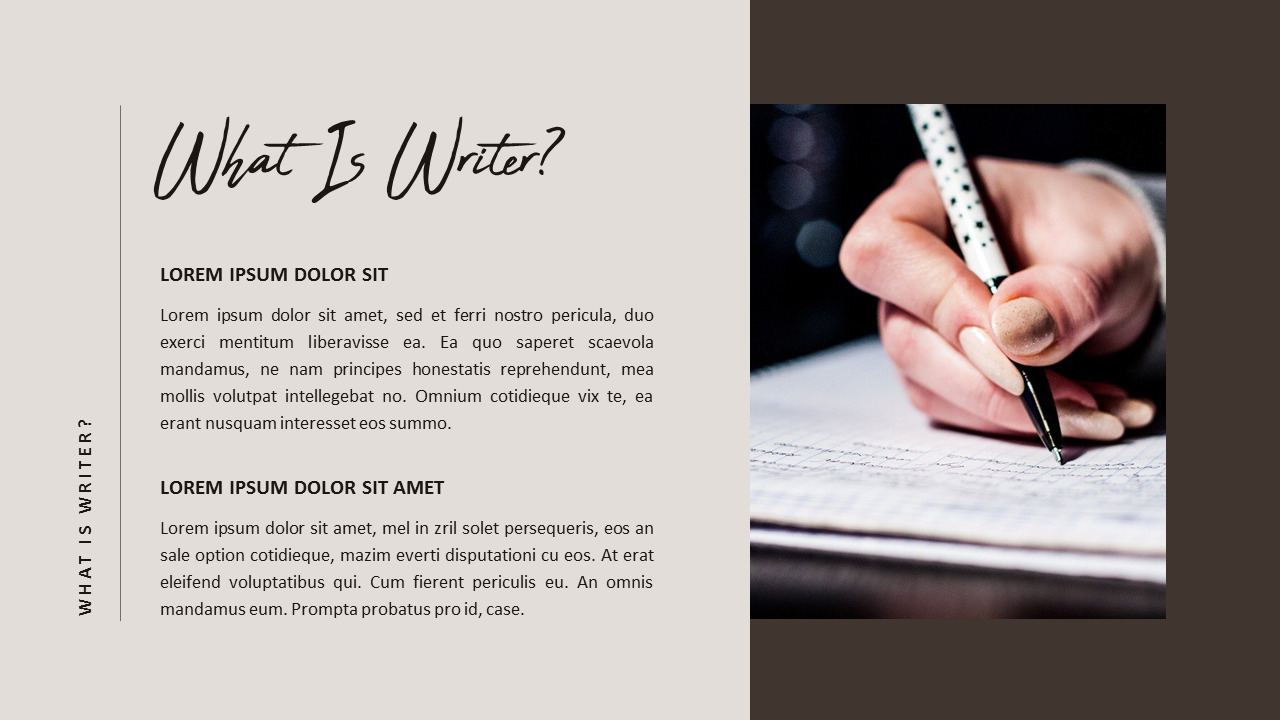 Writer PowerPoint Presentations Samples|Lifestyle|Templates