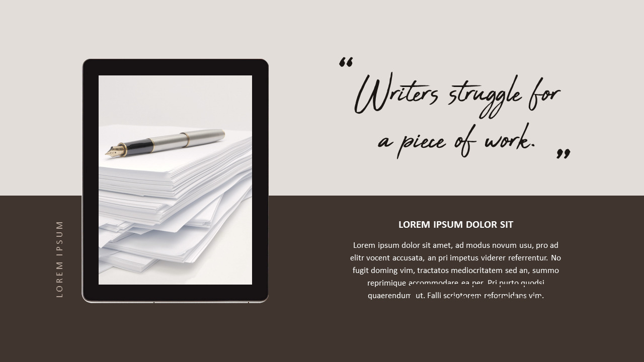 Writer PowerPoint Presentations Samples|Lifestyle|Templates