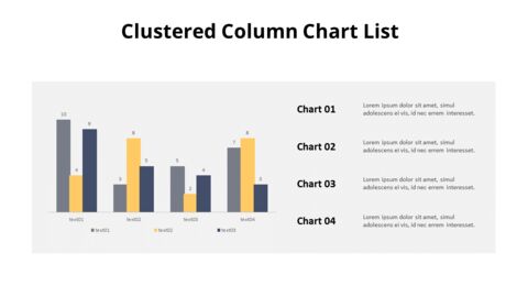 4 Clustered Column Chart List