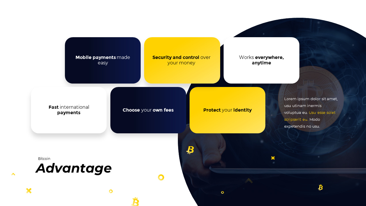 Bitcoin Financial Theme PowerPoint Template Simple PowerPoint Template ...