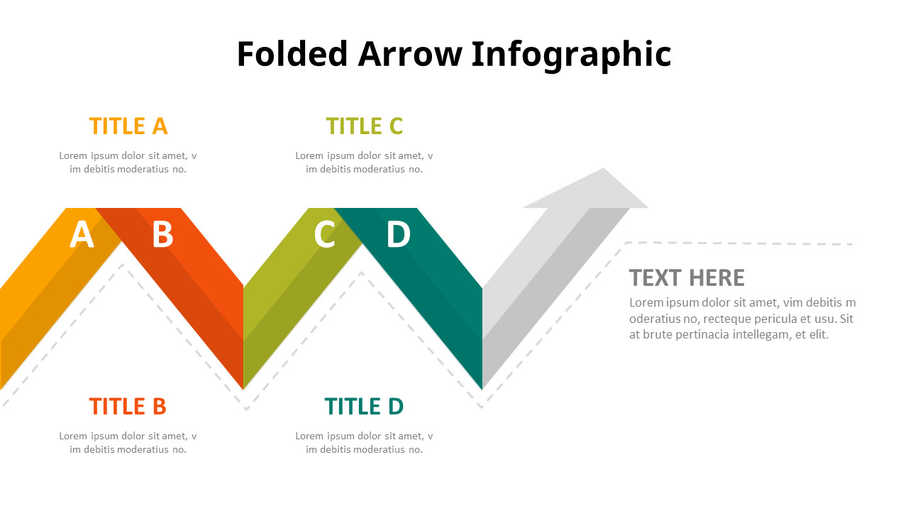 Folded Arrow Process Diagram|Infographics