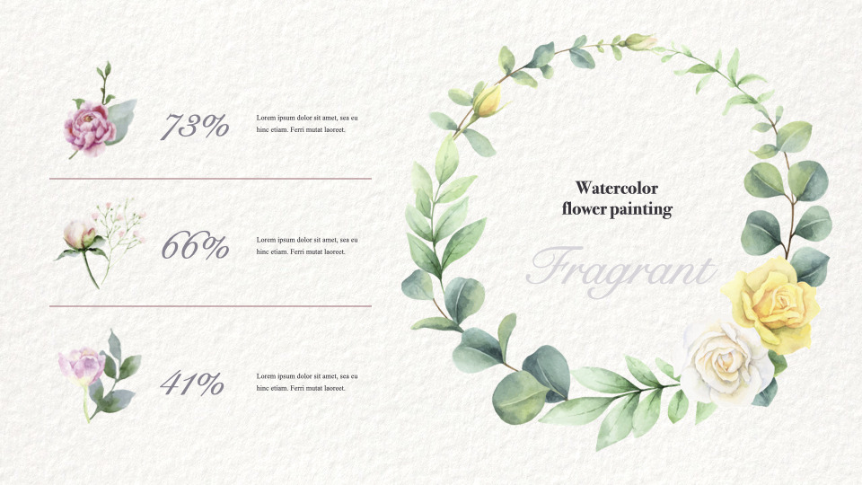 Watercolor Flower Illustration Keynote Presentation