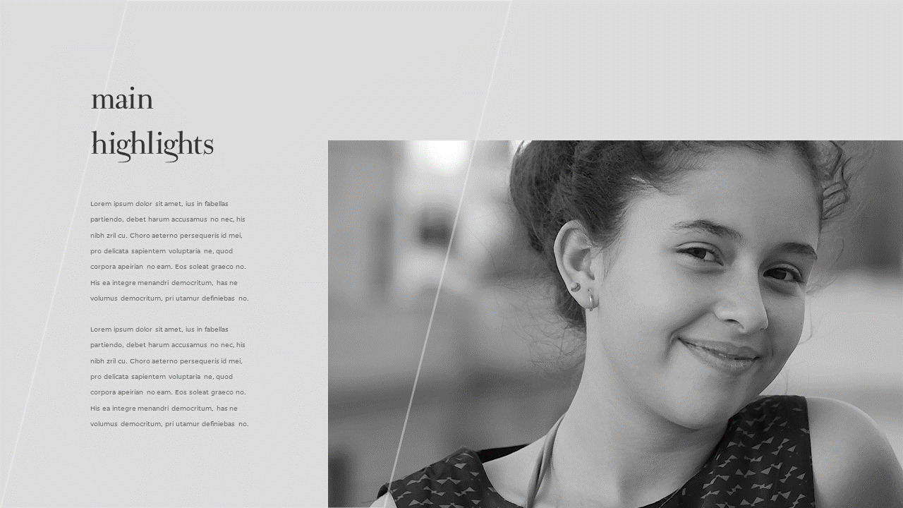 Monochrome powerpoint template|Lifestyle