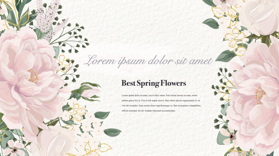 Watercolor Flower Illustration Keynote Presentation