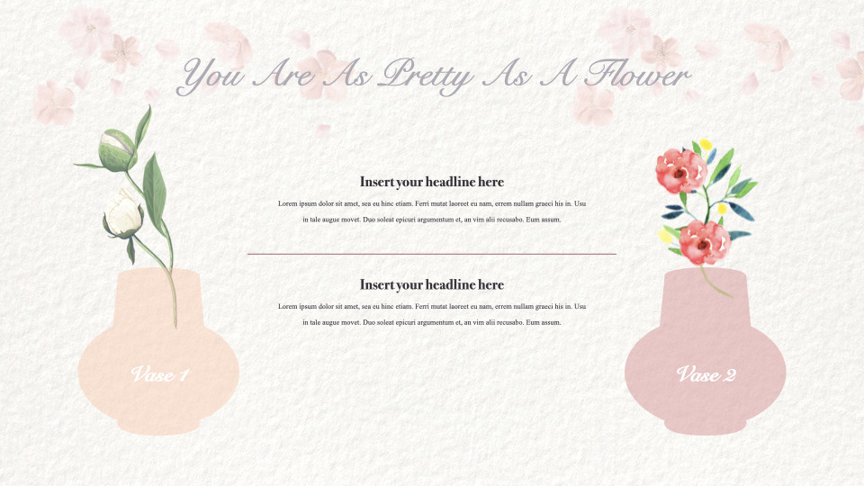 Watercolor Flower Illustration Keynote Presentation