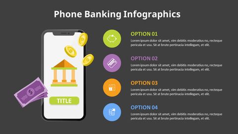 Diagrama de infografías de banca telefónica