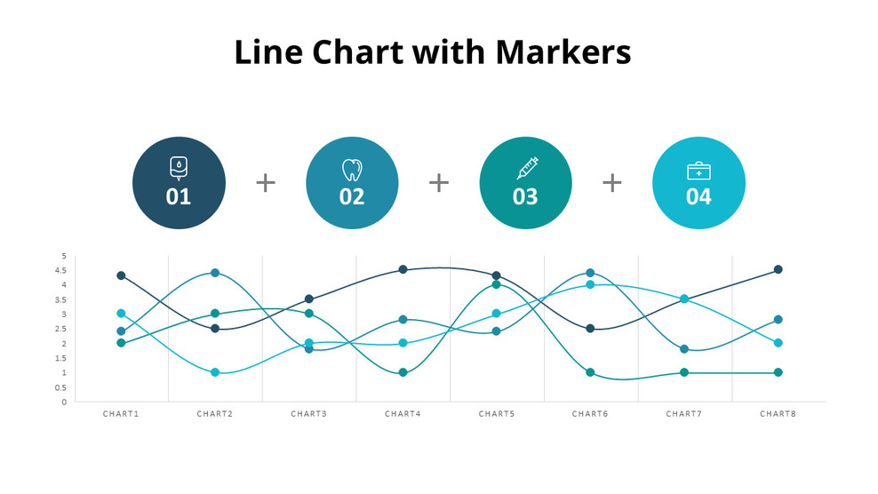 4 Wave Line Charts