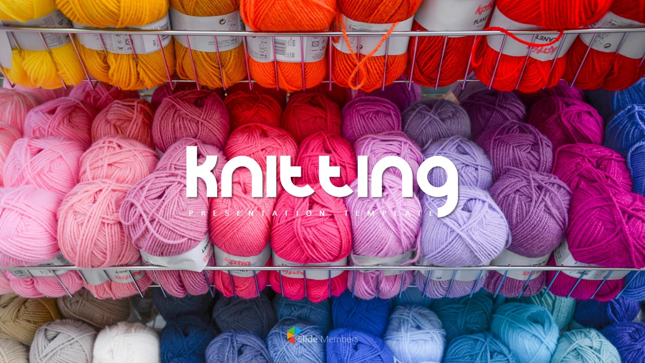 Simple PowerPoint Template Design - Knitting