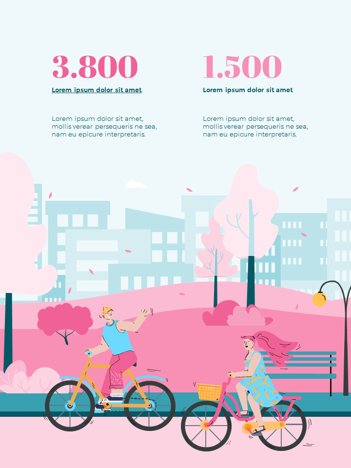 Active Spring Theme Illustration Template Simple Google Presentation