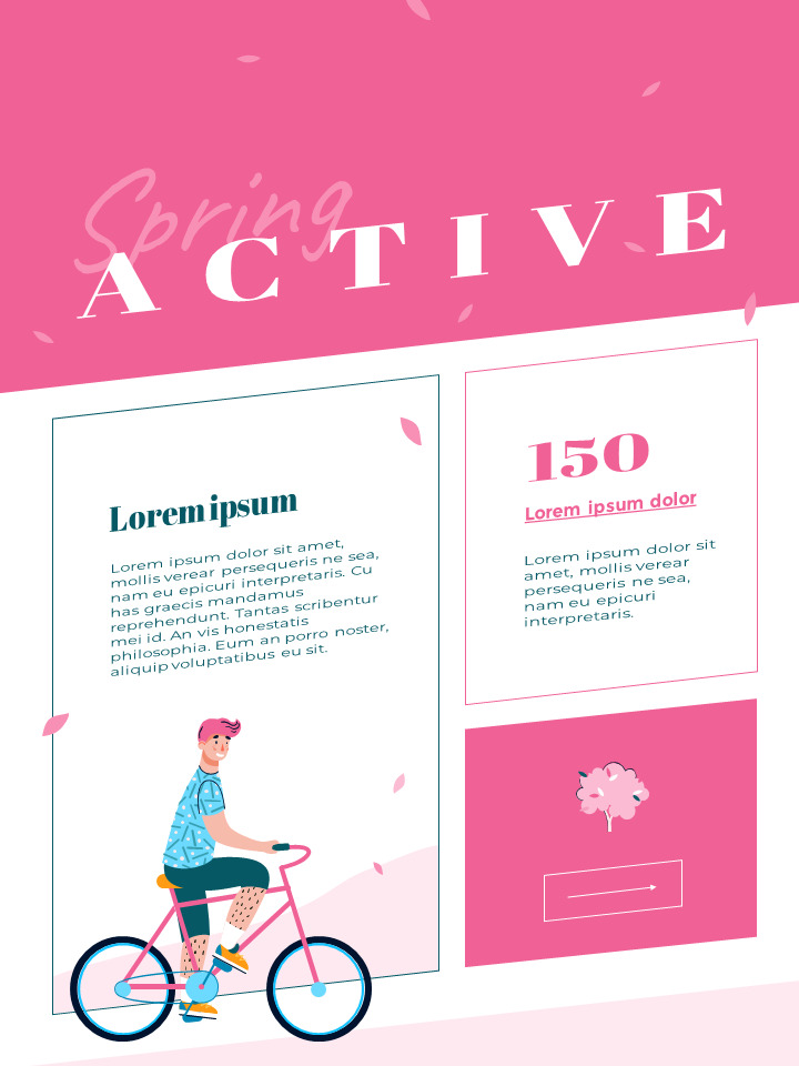 Active Spring Theme Illustration Template Simple Google Presentation