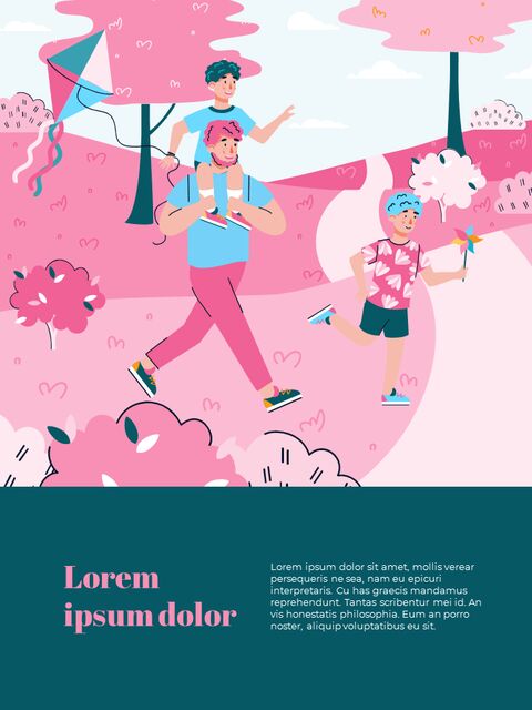 Active Spring Theme Illustration Template Simple Google Presentation