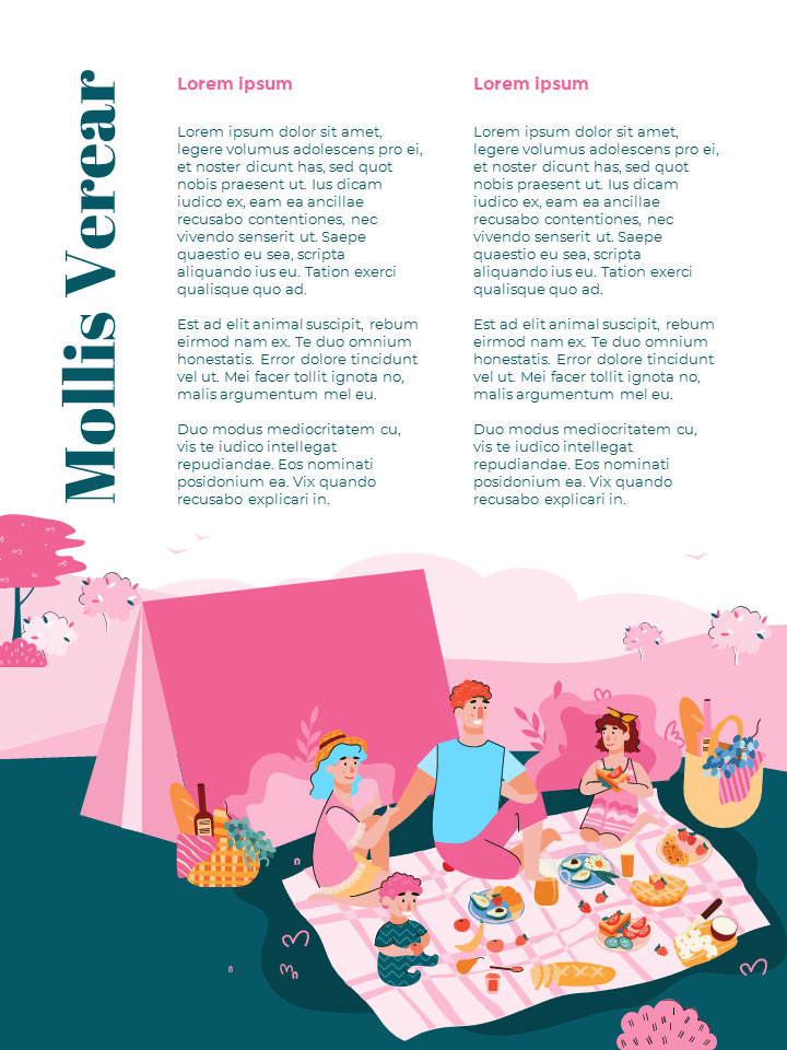 Active Spring Theme Illustration Template Simple Google Presentation