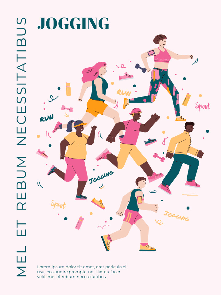 Active Spring Theme Illustration Template Simple Google Presentation