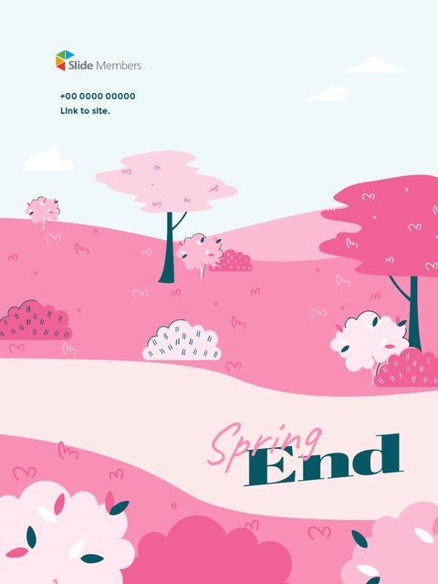 Active Spring Theme Illustration Template Simple Google Presentation