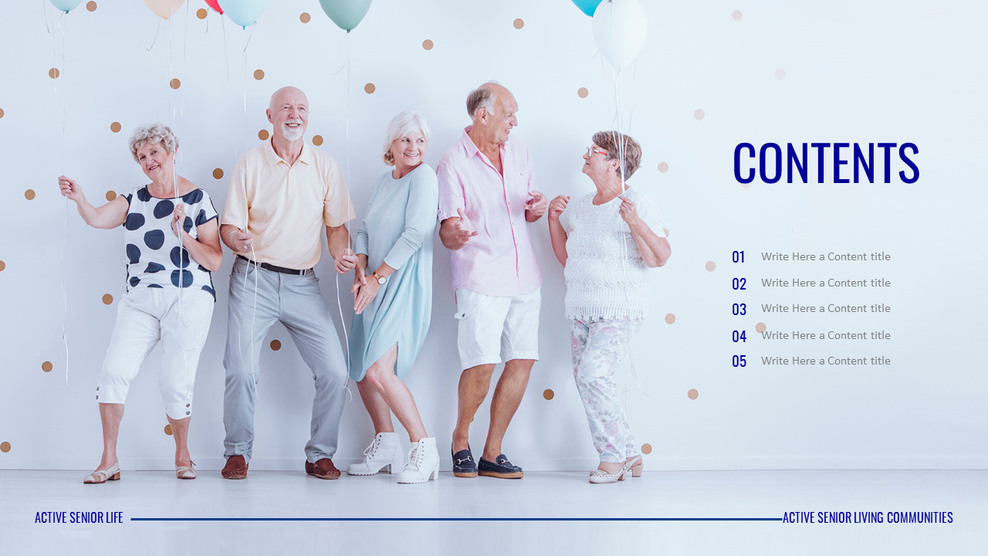 Active Senior Life presentation slide design