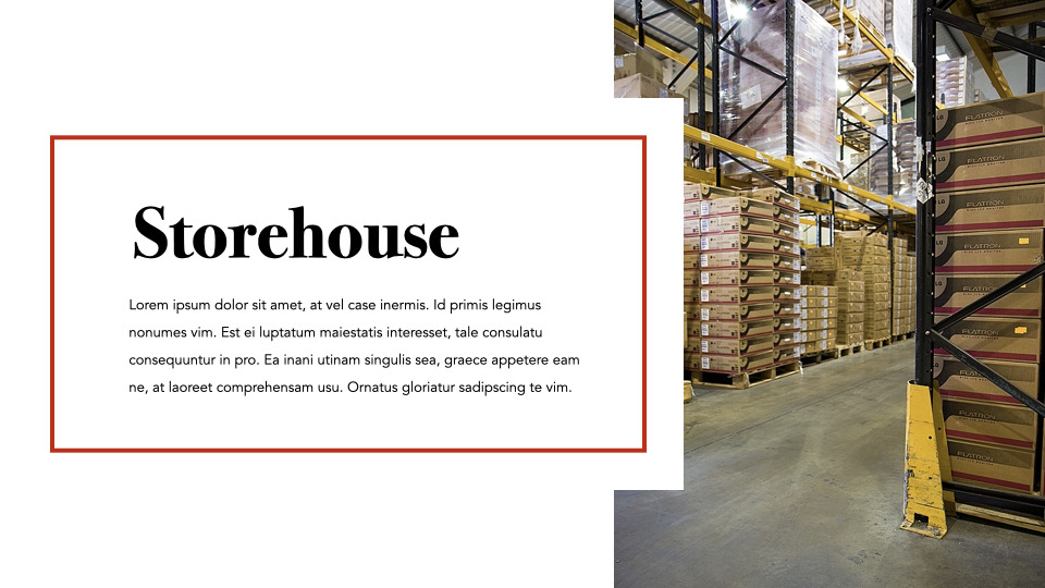 Warehouse slides presentation|IT/Commerce|Keynote