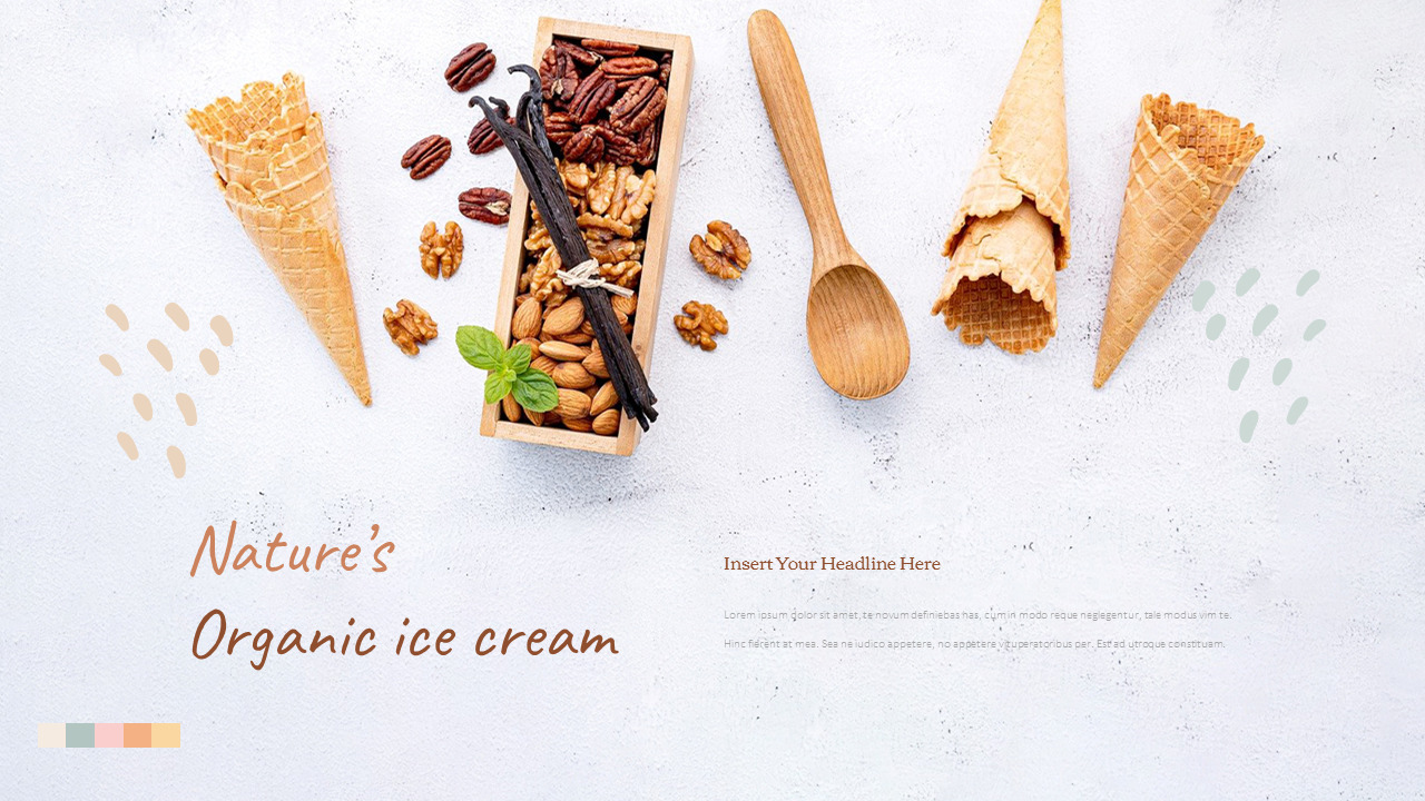 Organic Ice Cream Easy Google Slides Template|Business