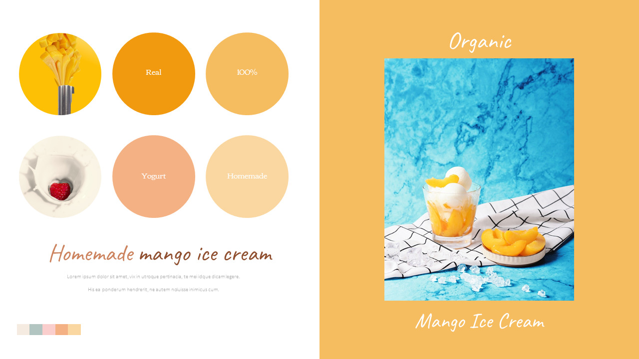 Organic Ice Cream Easy Google Slides Template|Business