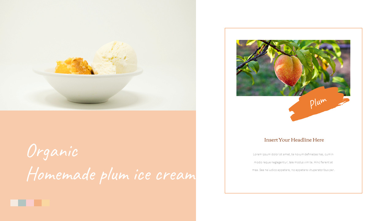 Organic Ice Cream Easy Google Slides Template|Business