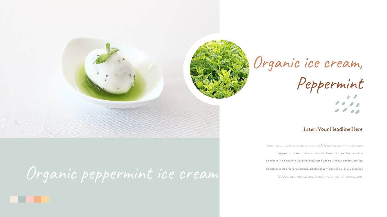Organic Ice Cream Easy Google Slides Template|Business