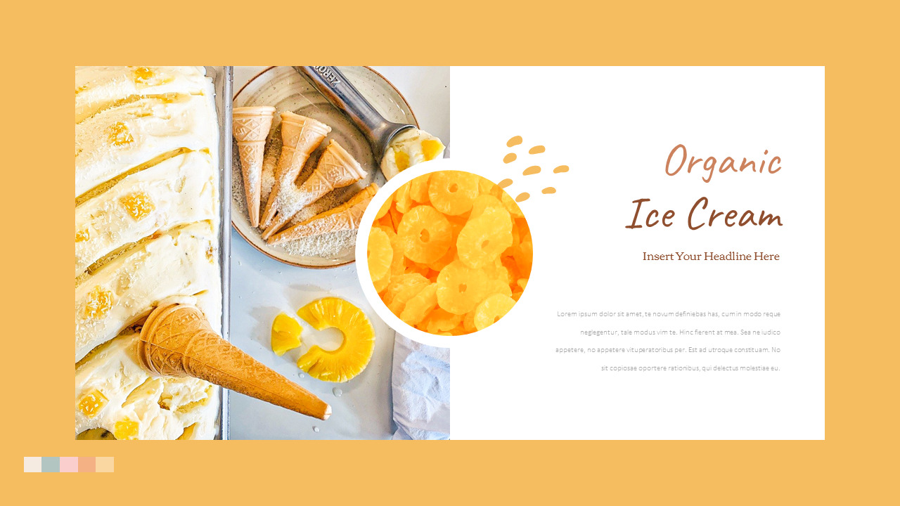 Organic Ice Cream Easy Google Slides Template|Business