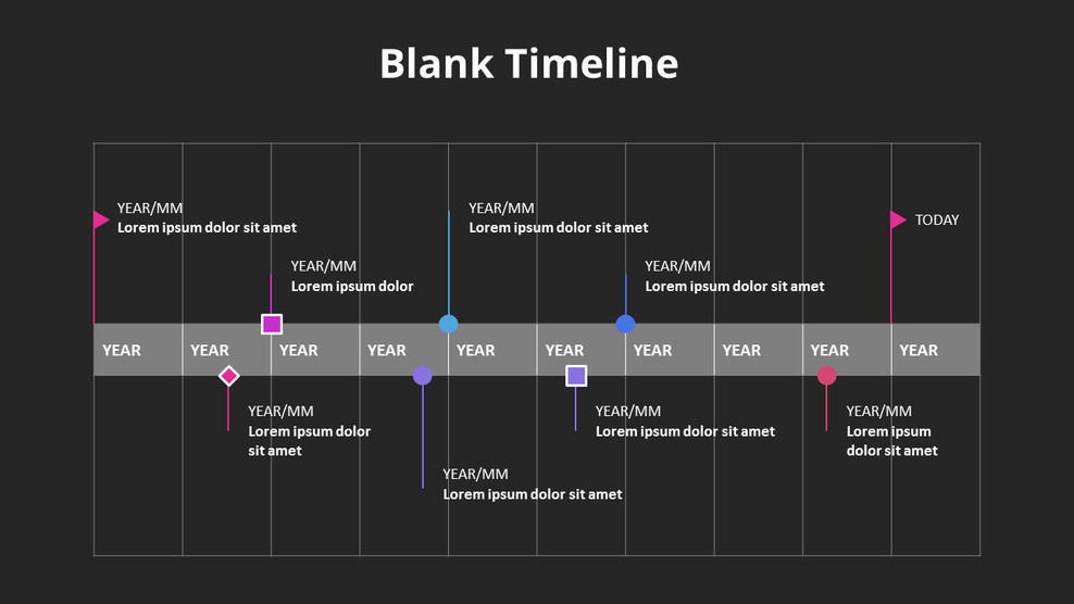 Blank Timeline|Tables|Diagram
