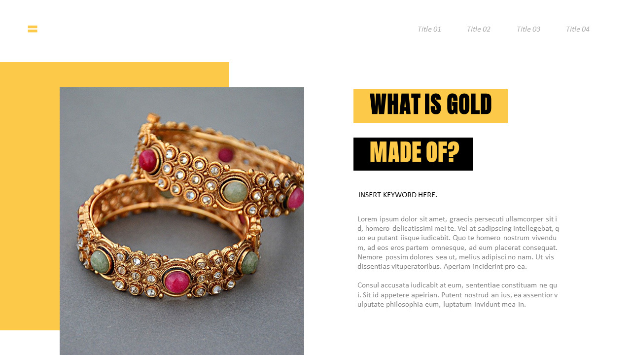 Amazing Facts about Gold Google Slides Presentation|Finance