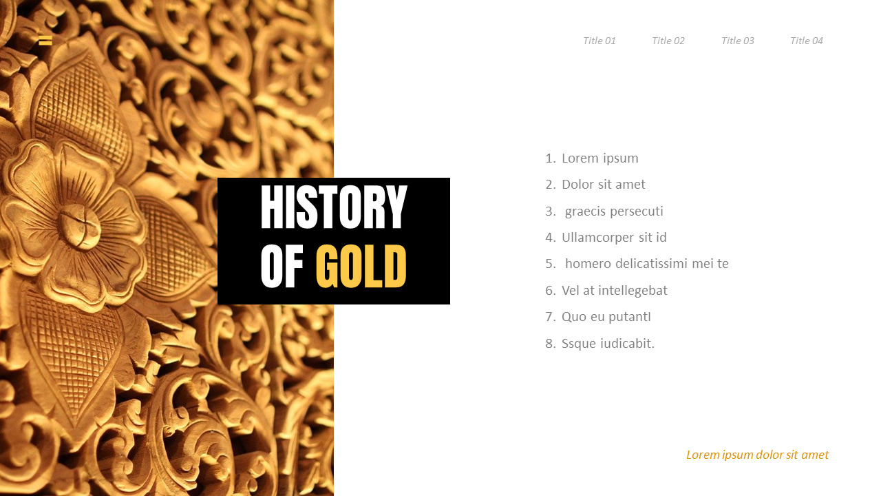 Amazing Facts about Gold Google Slides Presentation|Finance