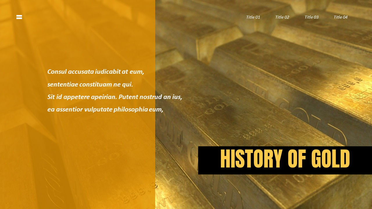 Amazing Facts about Gold Google Slides Presentation|Finance
