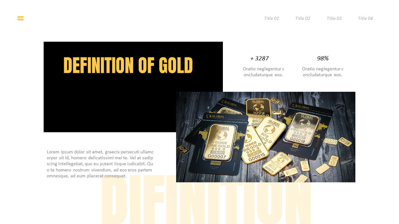 Amazing Facts about Gold Google Slides Presentation|Finance