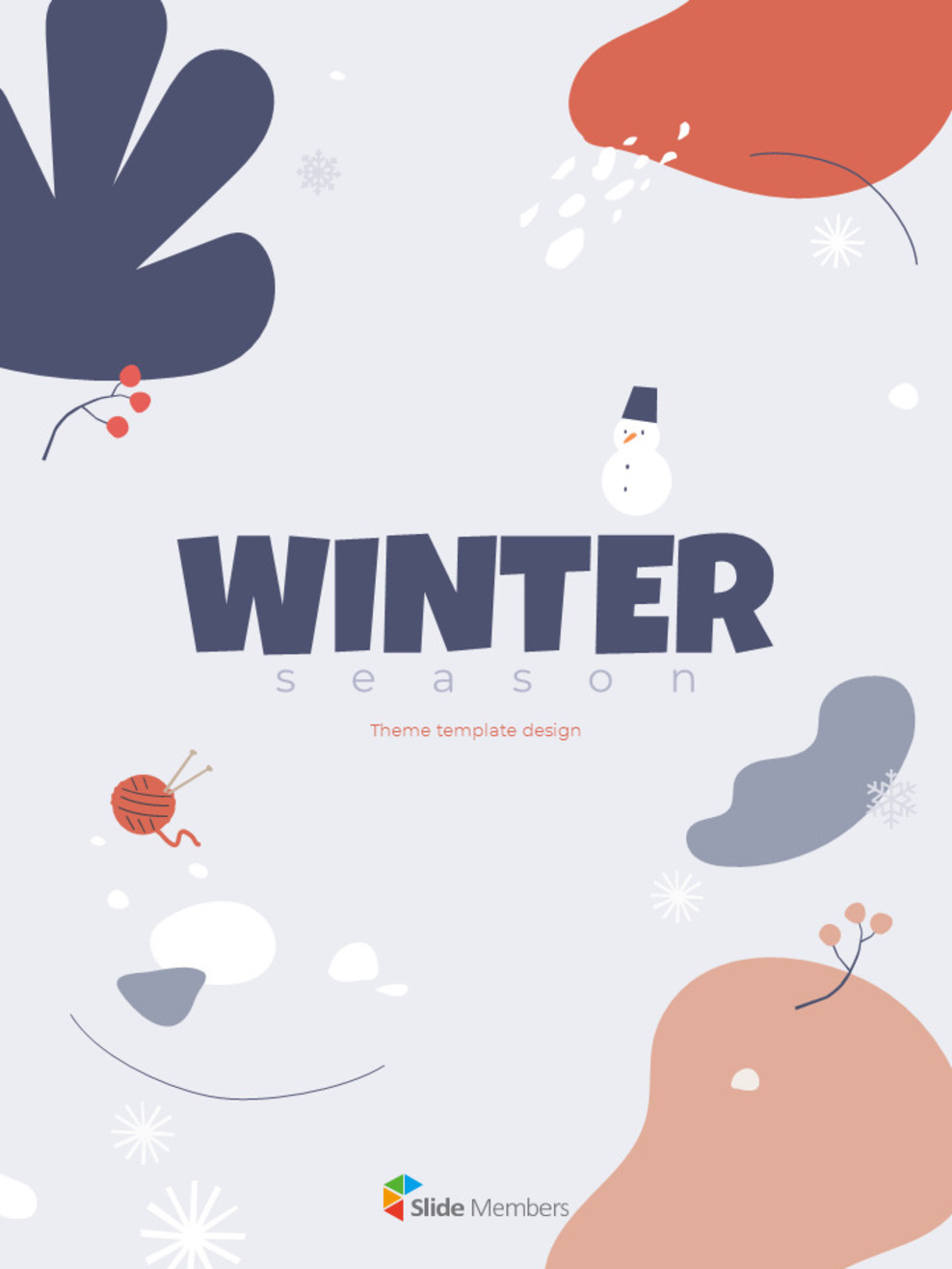 Winter Season Theme Abstract Design Template Presentation Google Slides ...