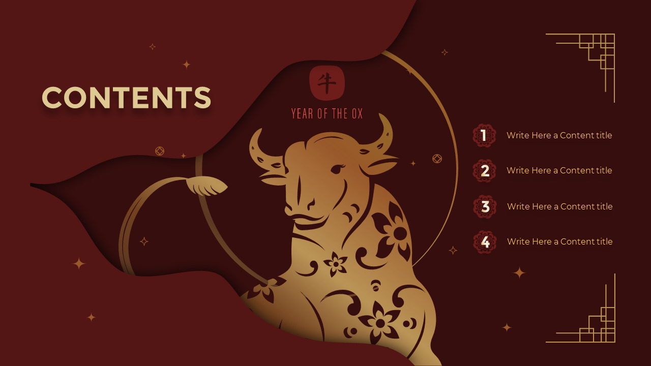 2021 Year of the OX presentation slide design