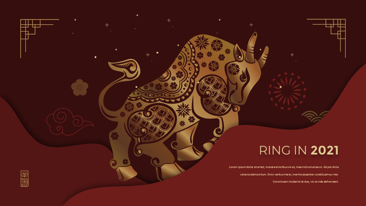 2021 Year of the OX presentation slide design